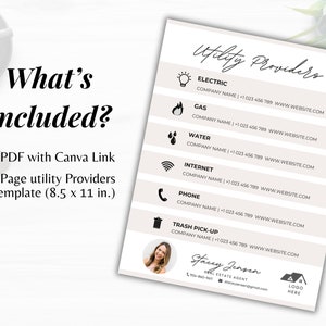 Utility Providers, Local Services, Utilities List, Utilities Template ...