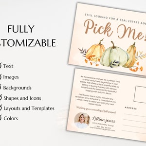 Fall-themed Real Estate Postcard | Real Estate Mailer | Realtor Farming ...