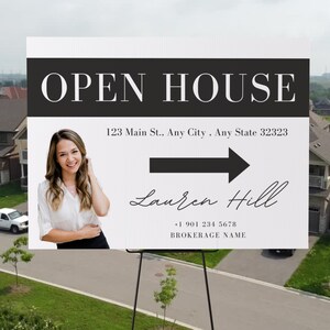Customizable Open House Yard Sign Template - DIY Real Estate Marketing ...