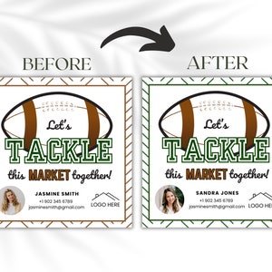 Football Theme Pop-by Tag for Realtor Marketing - Soccer Party Favor ...