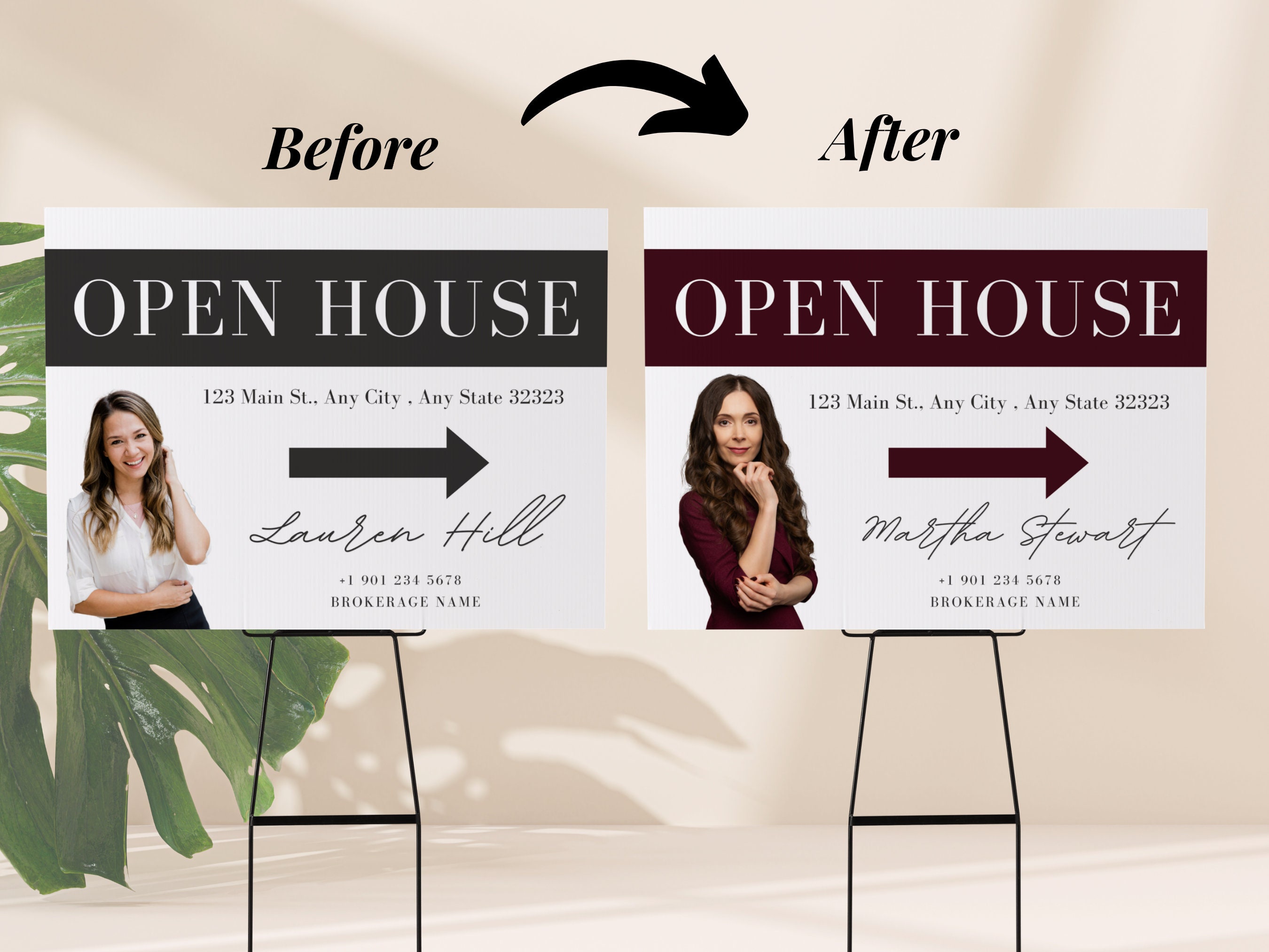 Customizable Open House Yard Sign Template - DIY Real Estate Marketing ...