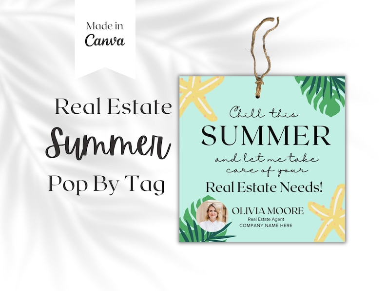 Summer Realtor Pop by Tags Printable Card Real Estate Marketing ...