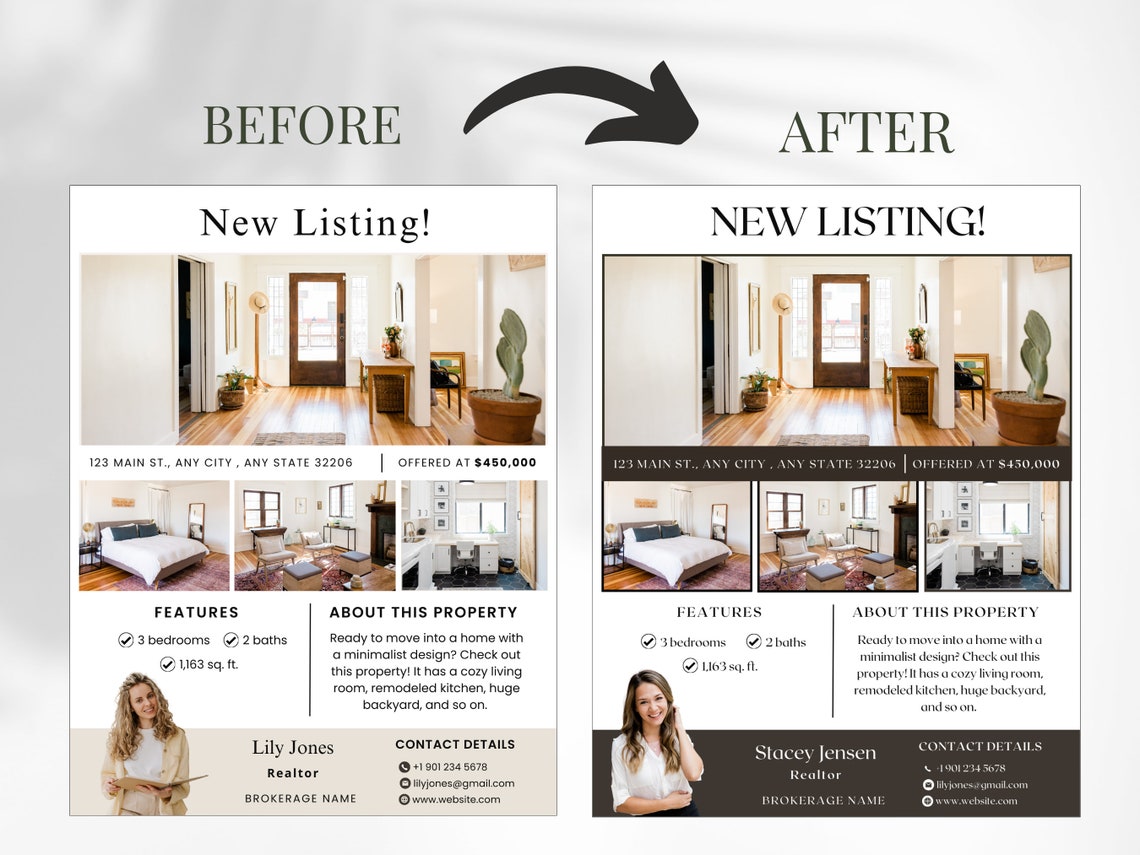 Just Listed Flyer Template | Real Estate Marketing Template | Modern ...
