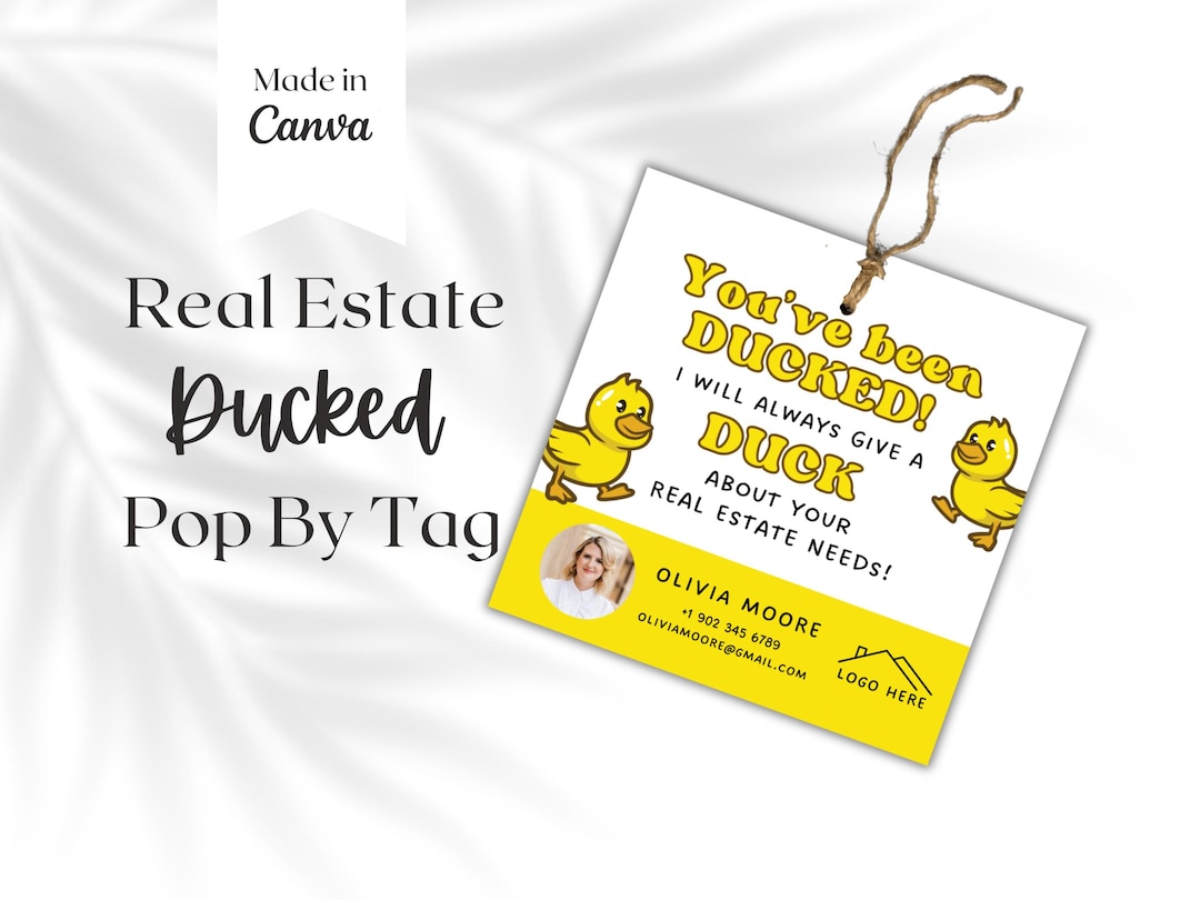 You've Been DUCKED Pop by Tag Template, Gift Tag Template , Client ...