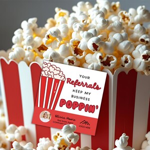 Popcorn Referral Pop by Tag, Printable Tags, Realtor Marketing, Real ...