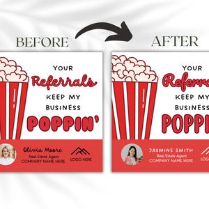 Popcorn Referral Pop by Tag, Printable Tags, Realtor Marketing, Real ...