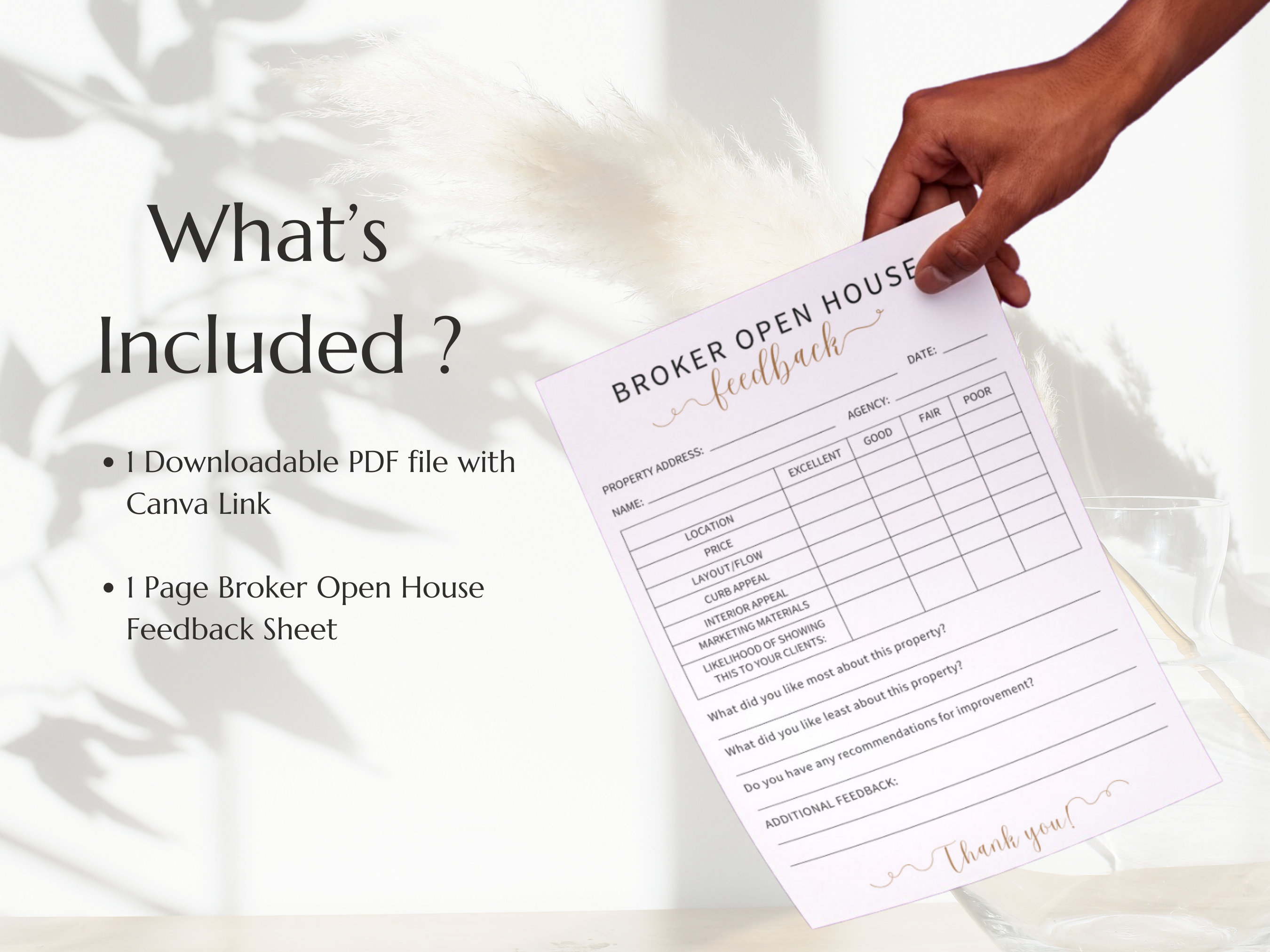 Broker Open House Feedback, Open House Feedback , Real Estate Marketing ...