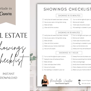 Real Estate Showings Checklist , Realtor Checklist, Home Showing ...