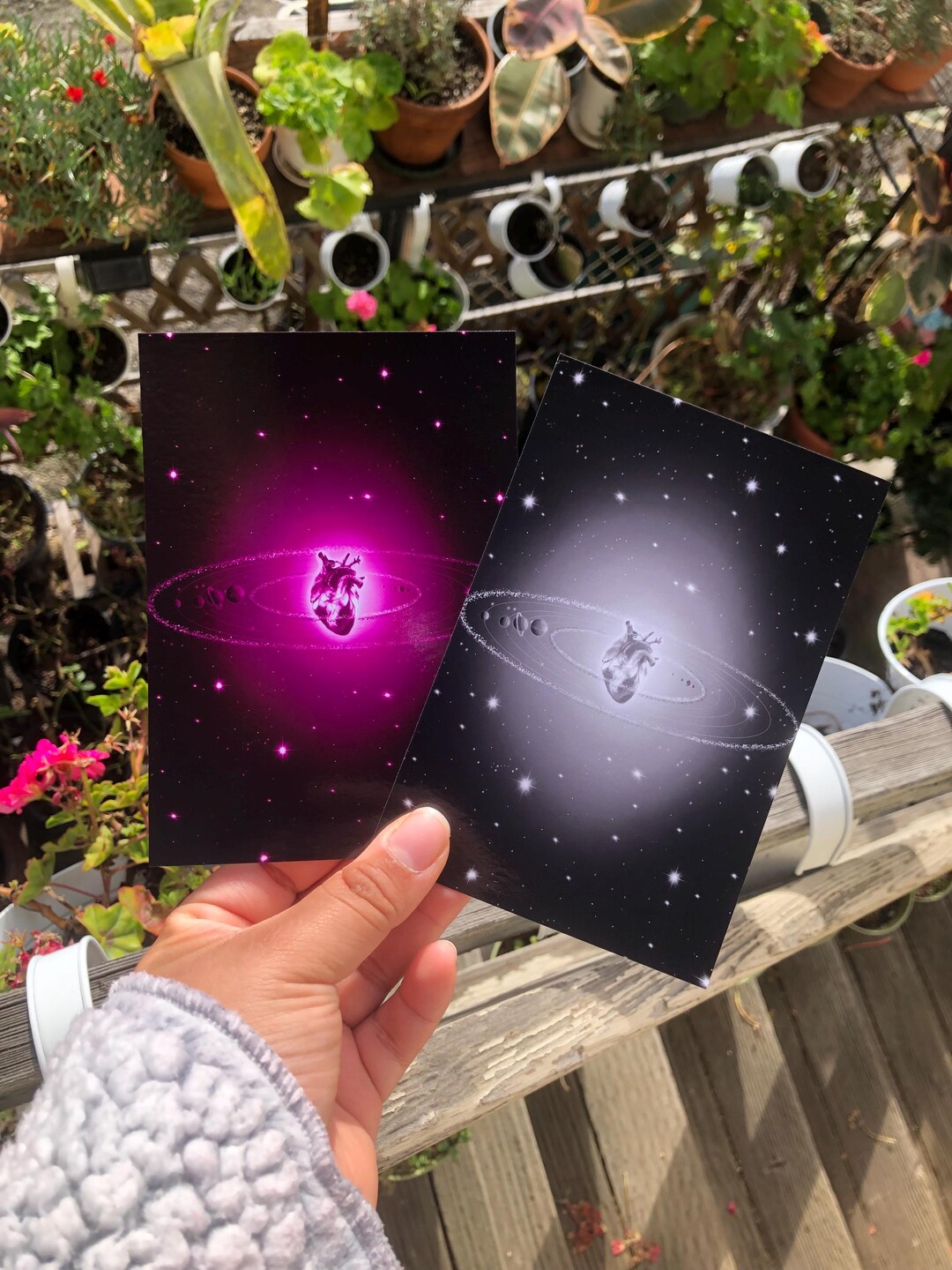 Heart Solar System Postcard Card - Etsy