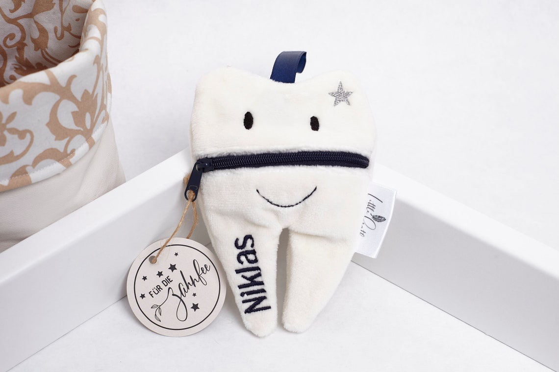 Zahnfee Zahn Täschchen blau mit Namen personalisiert Tasche | Etsy