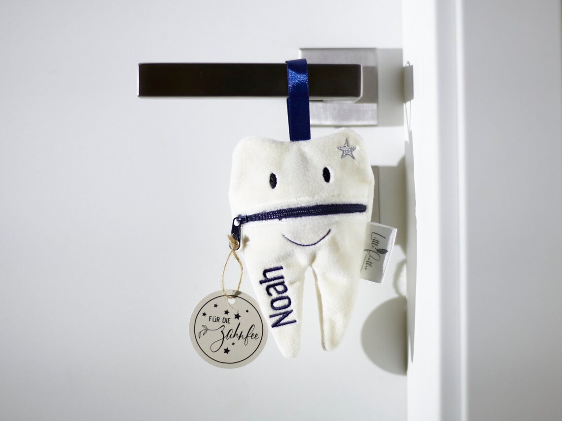 Zahnfee Zahn Täschchen blau mit Namen personalisiert Tasche | Etsy