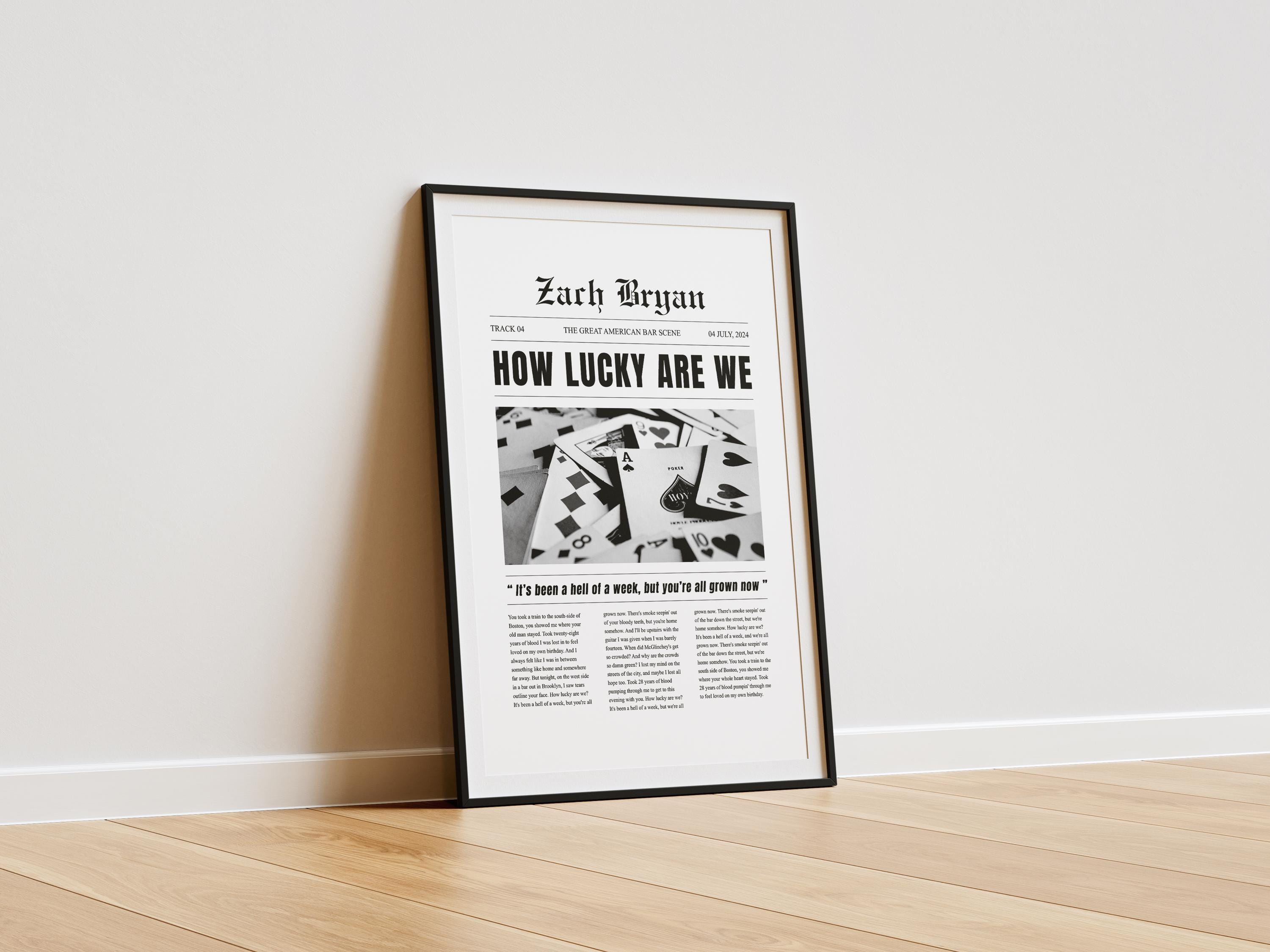 Zach Bryan Retro Newspaper Art Print, 28 Lyrics, Zach Bryan Album ...