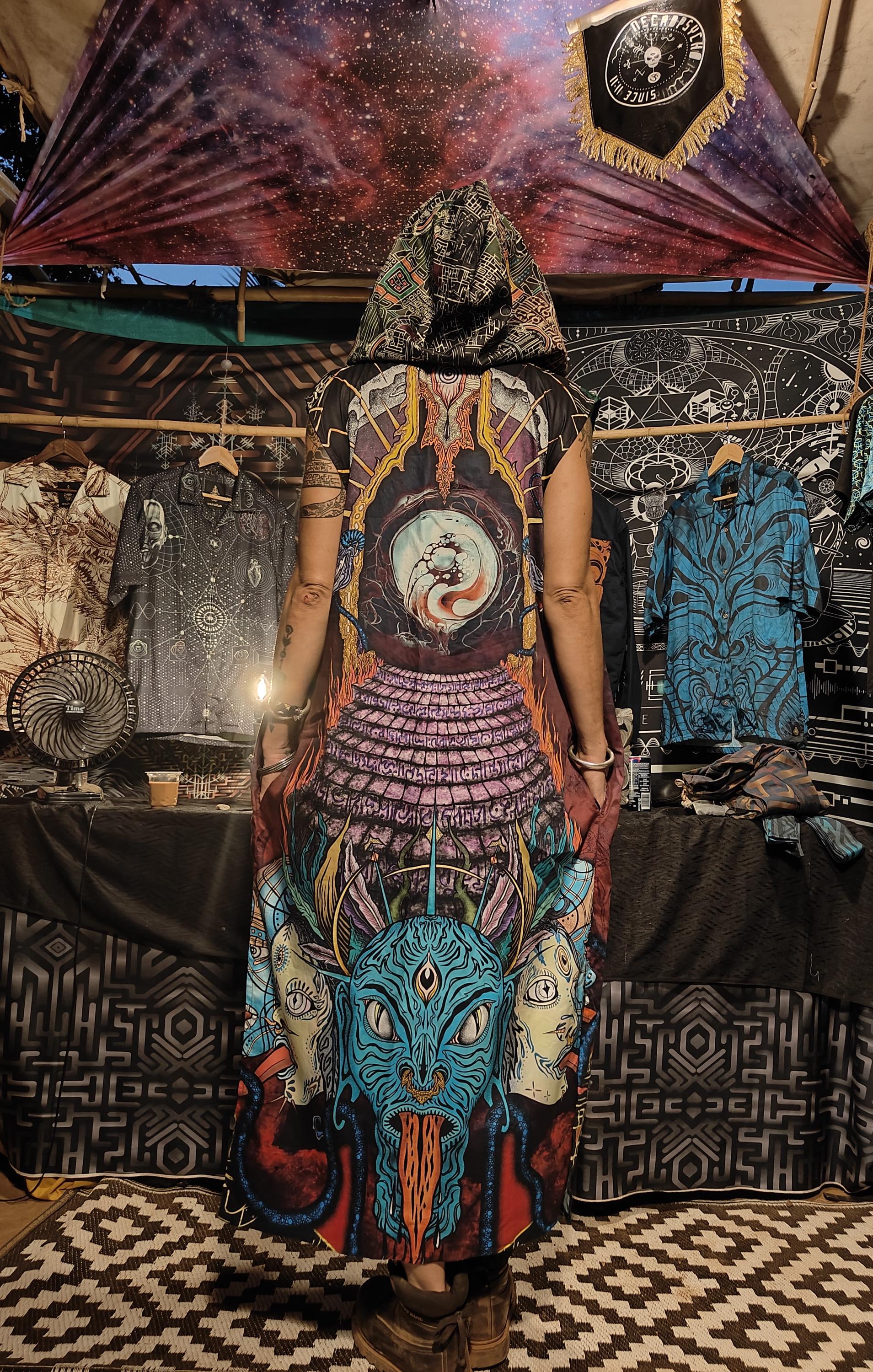 A Dystopian- Hooded Cloak, Long Jacket ,coat With Hood, Gift for Her ...