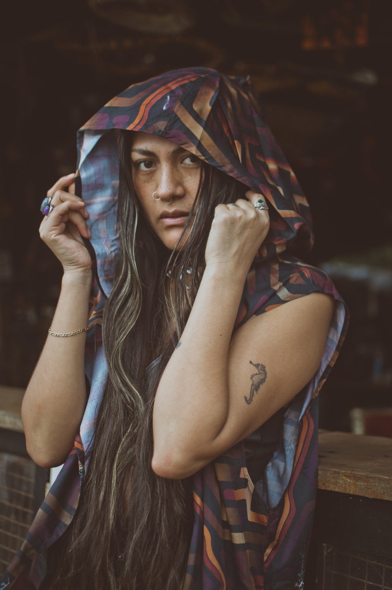 The High Priestess Hooded Cloak: Lightweight Cotton Unisex Jacket - Etsy