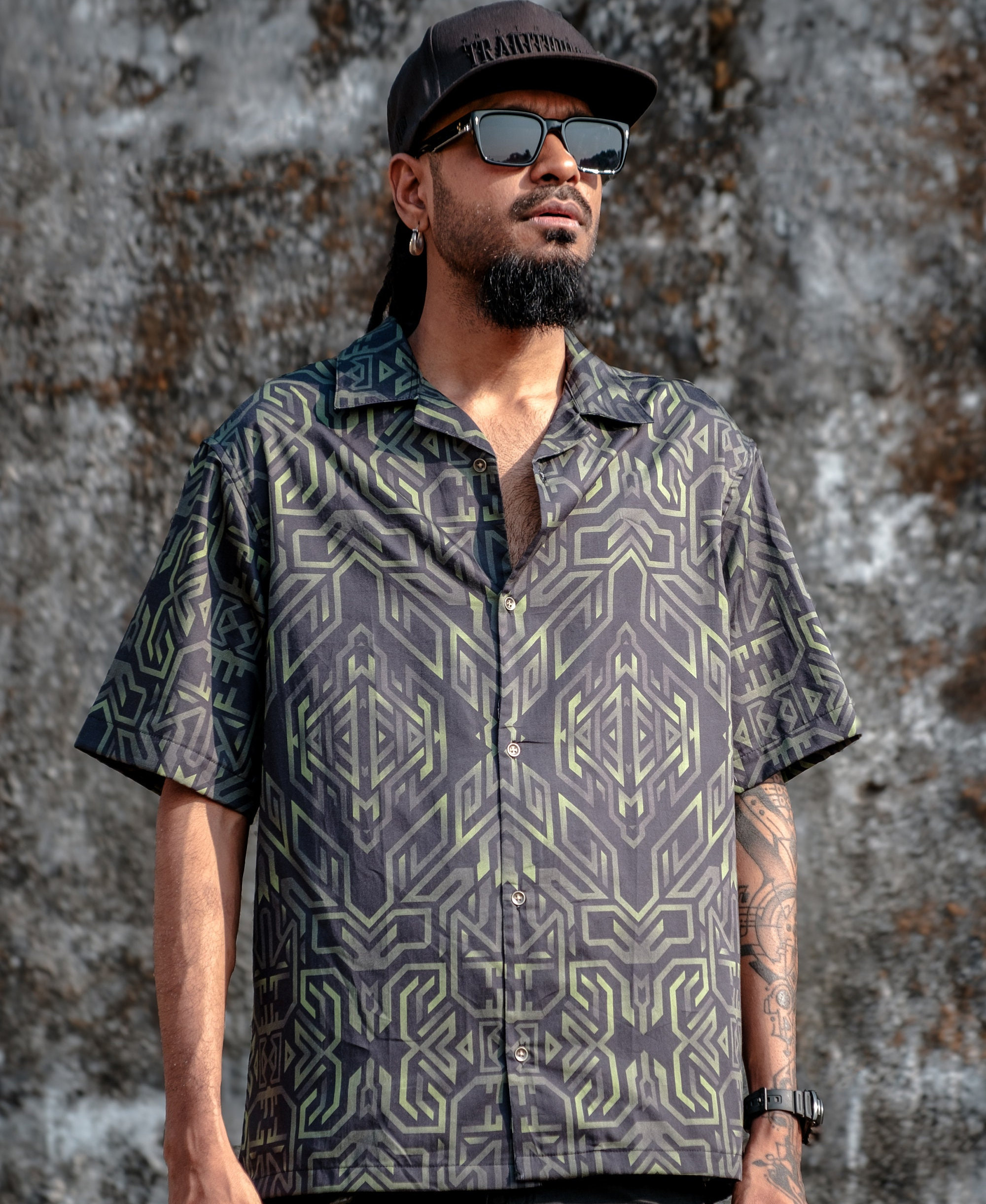 ARCADIA Geometric Pattern Shirt, Psychedelic Shirt, Rave Shirt Festival ...