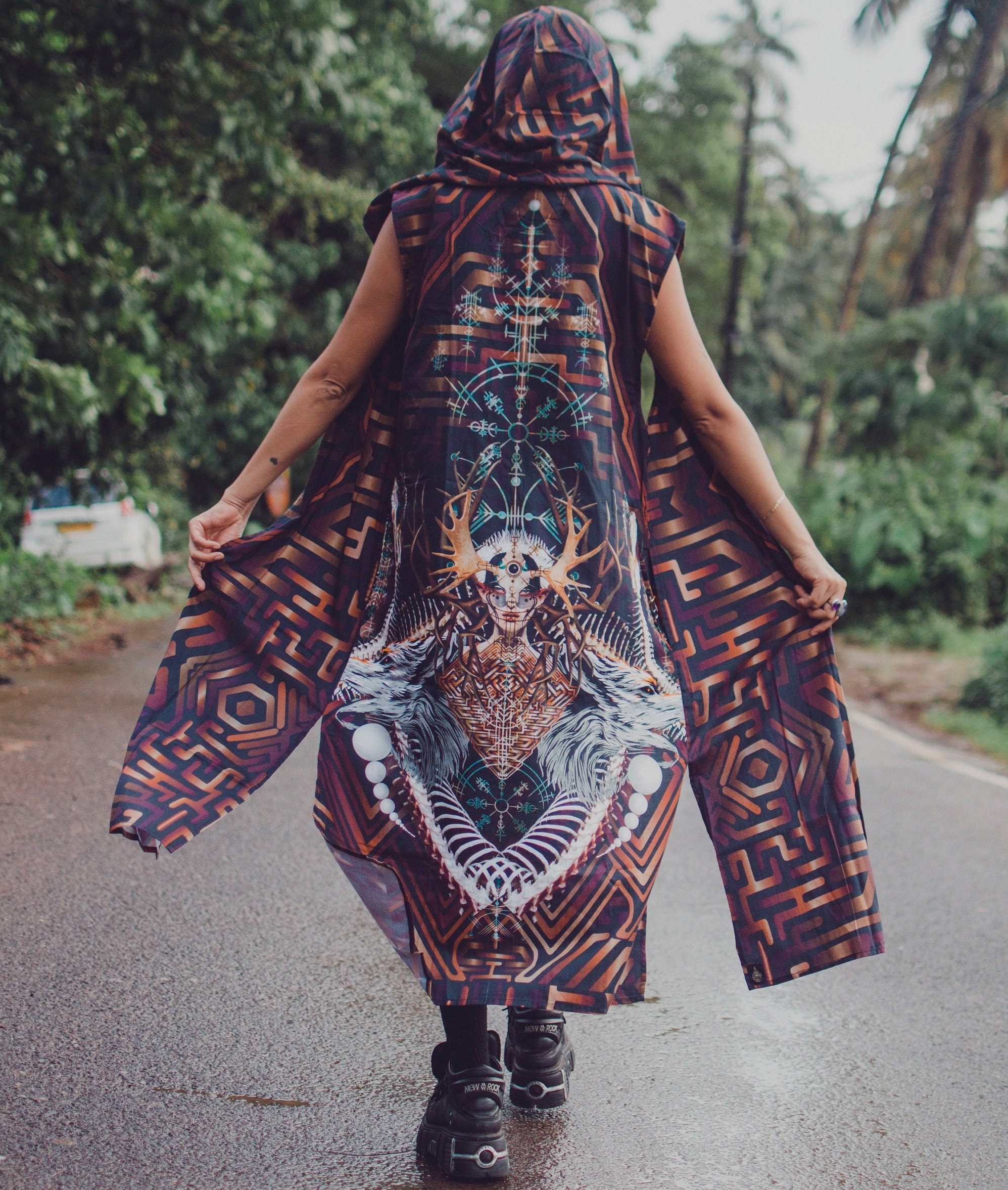 The High Priestess Hooded Cloak: Lightweight Cotton Unisex Jacket - Etsy