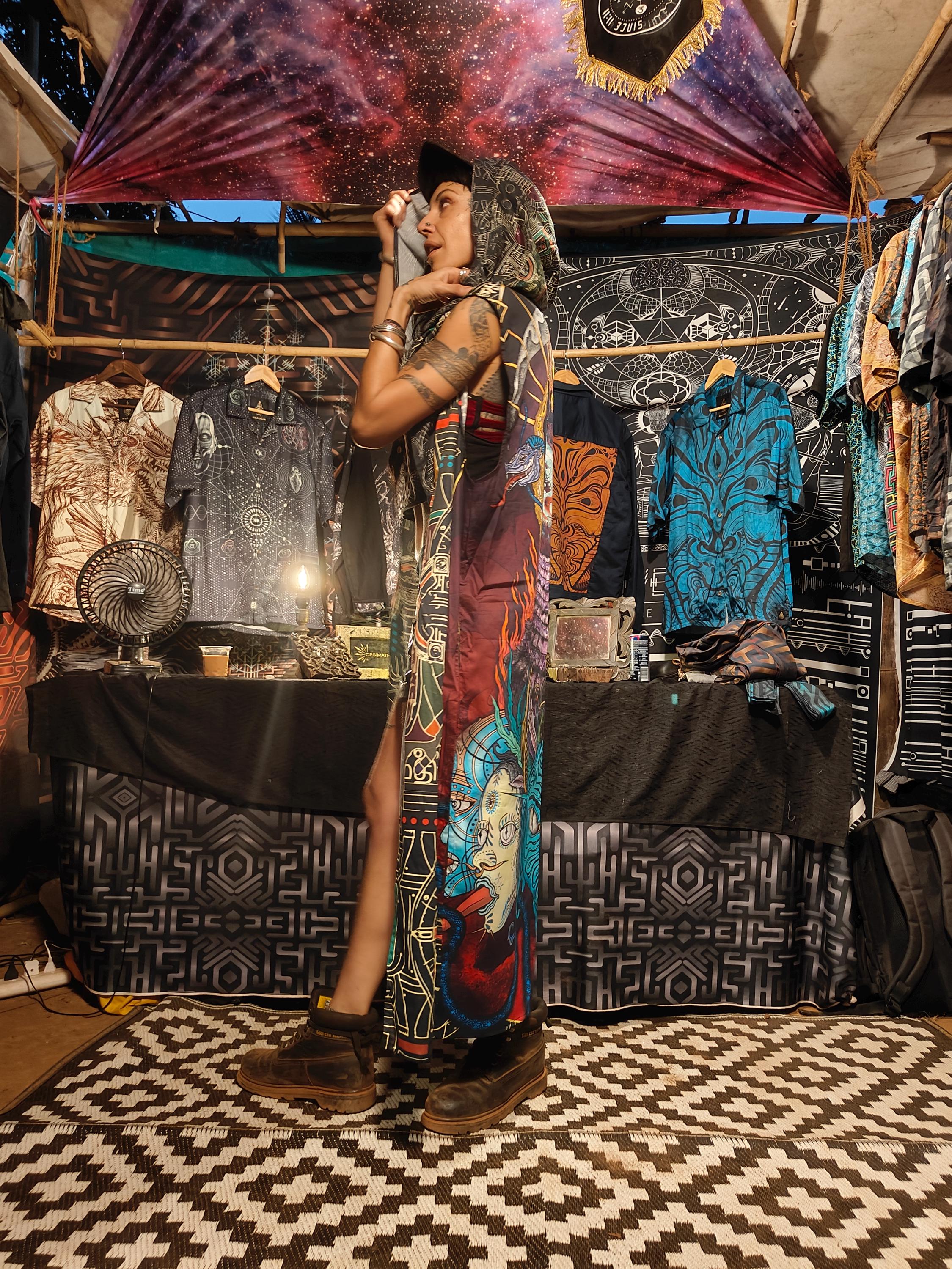 A Dystopian- Hooded Cloak, Long Jacket ,coat With Hood, Gift for Her ...