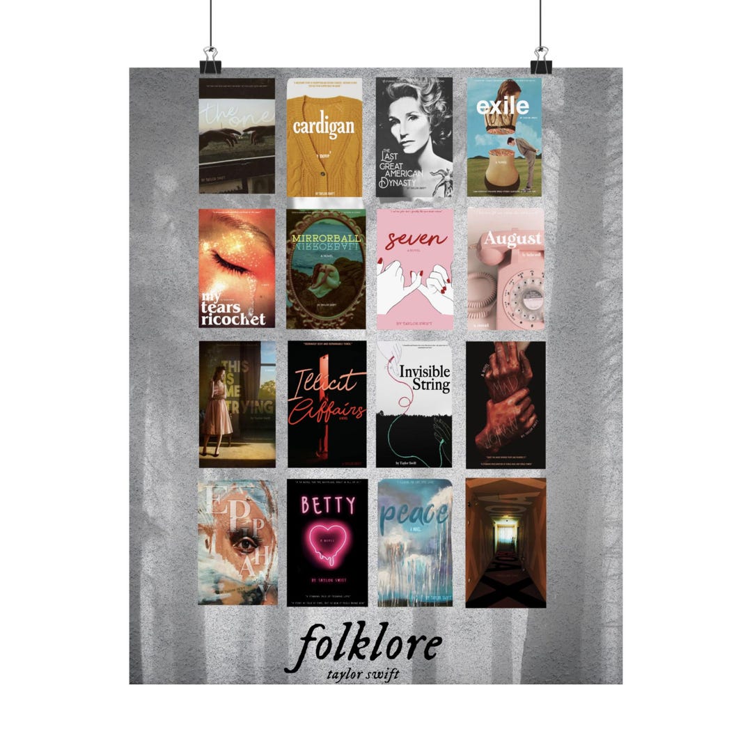Taylor Swift Folklore Album as Book Covers Full Album Poster - Etsy