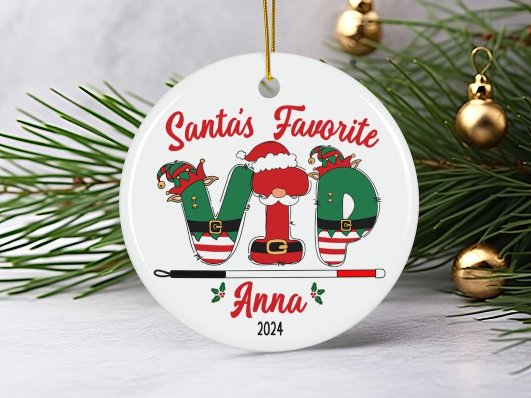Santa's Favorite VIP - Personalized Christmas Ornament, Visually ...
