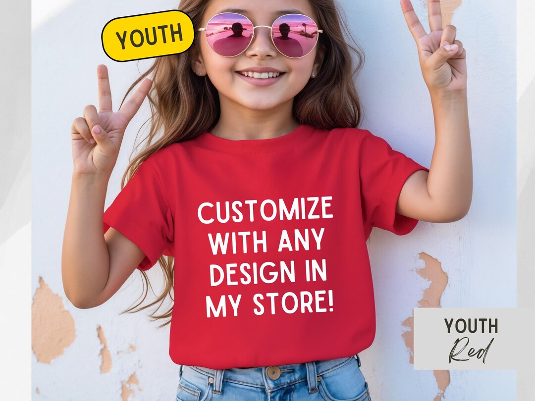 Personalized YOUTH Shirt - Custom Design, Any Design in My Shop, Custom ...