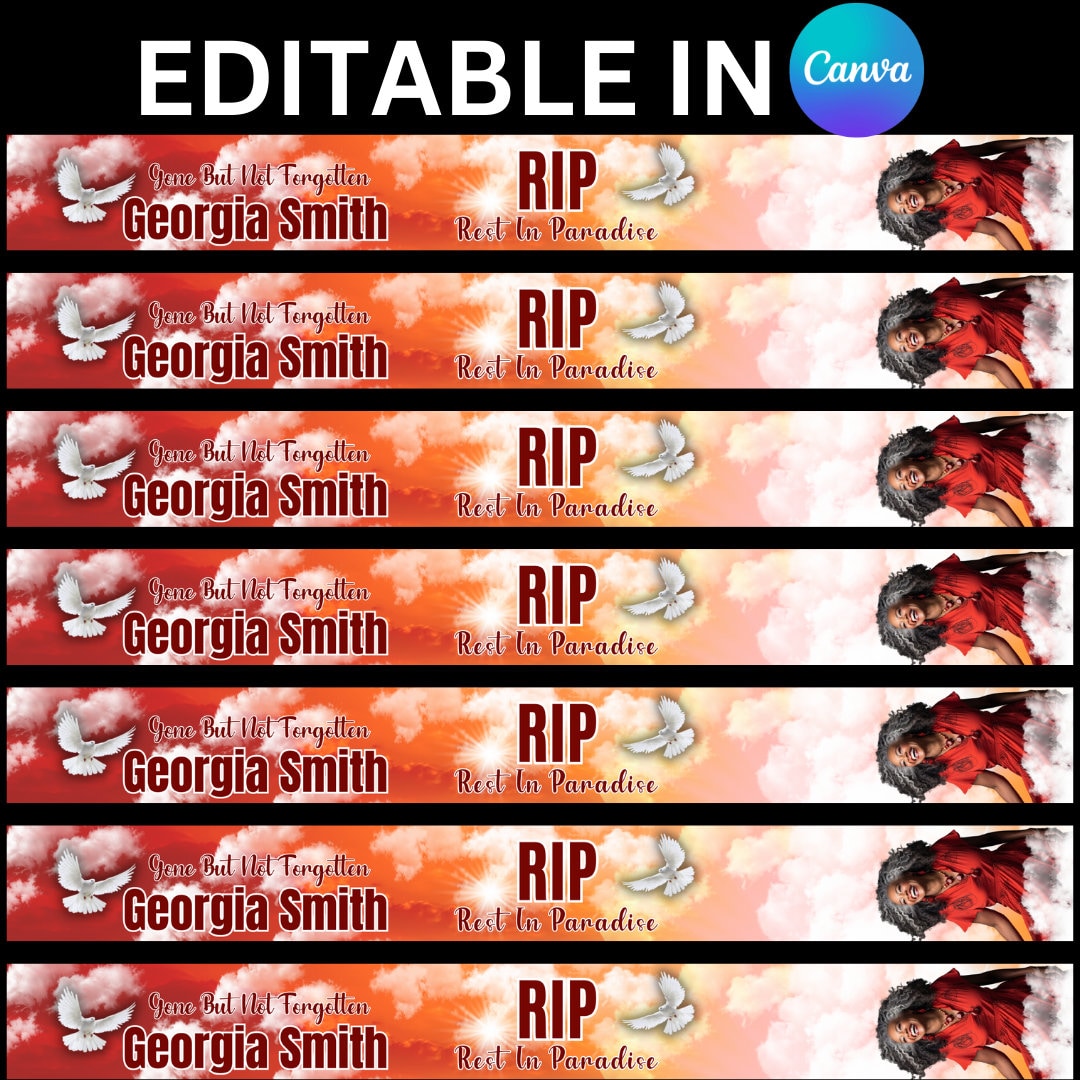 MEMORIAL RIBBON Editable Template, Canva Template, Instant Download - Etsy