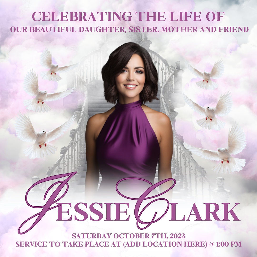 FUNERAL ANNOUNCEMENT FLYER, Editable, Canva Edits Flyer - Etsy