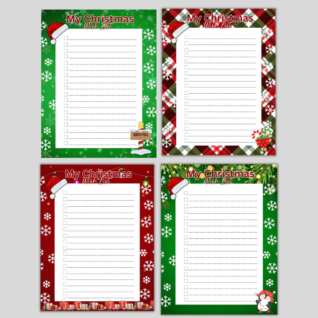 Christmas Check List Bundle - Etsy