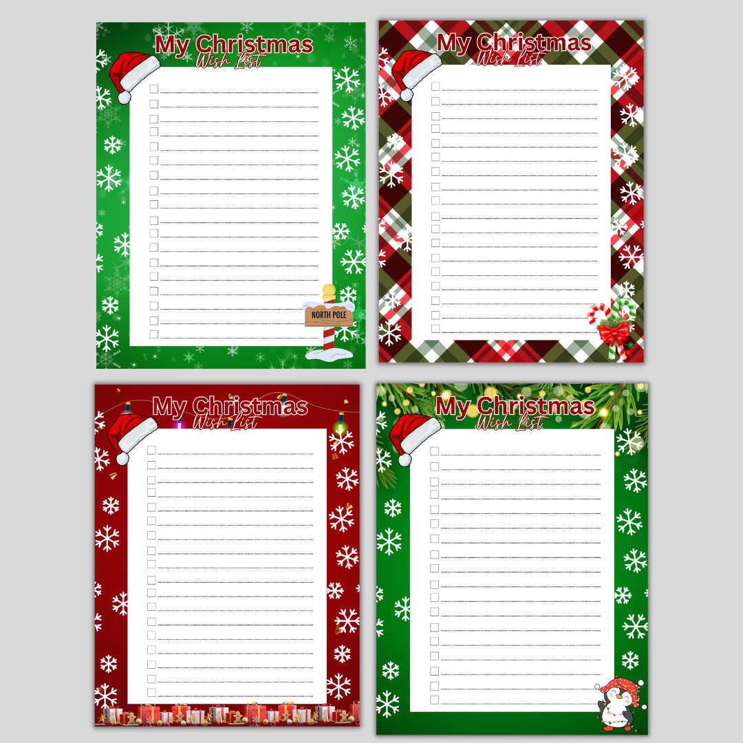 Christmas Check List Bundle - Etsy