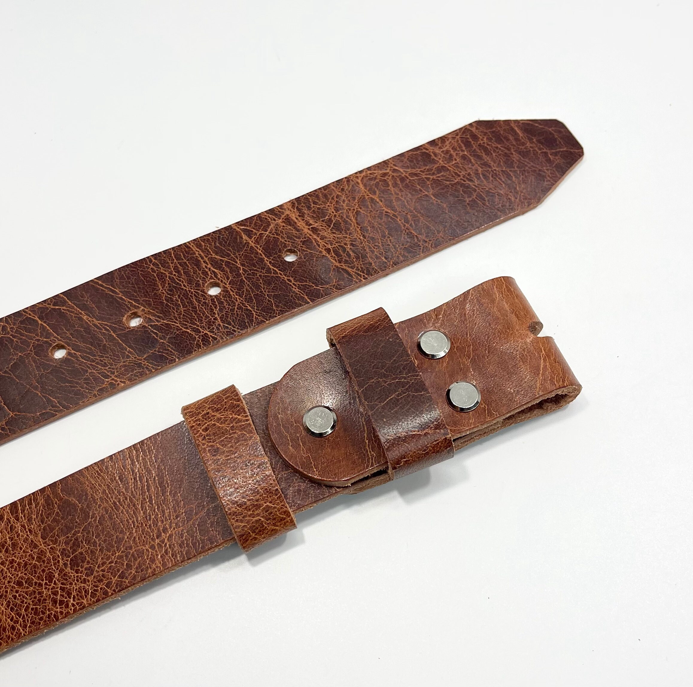 Heavy Duty Leather Belt Without Buckle With Length Variation | Handmade ...