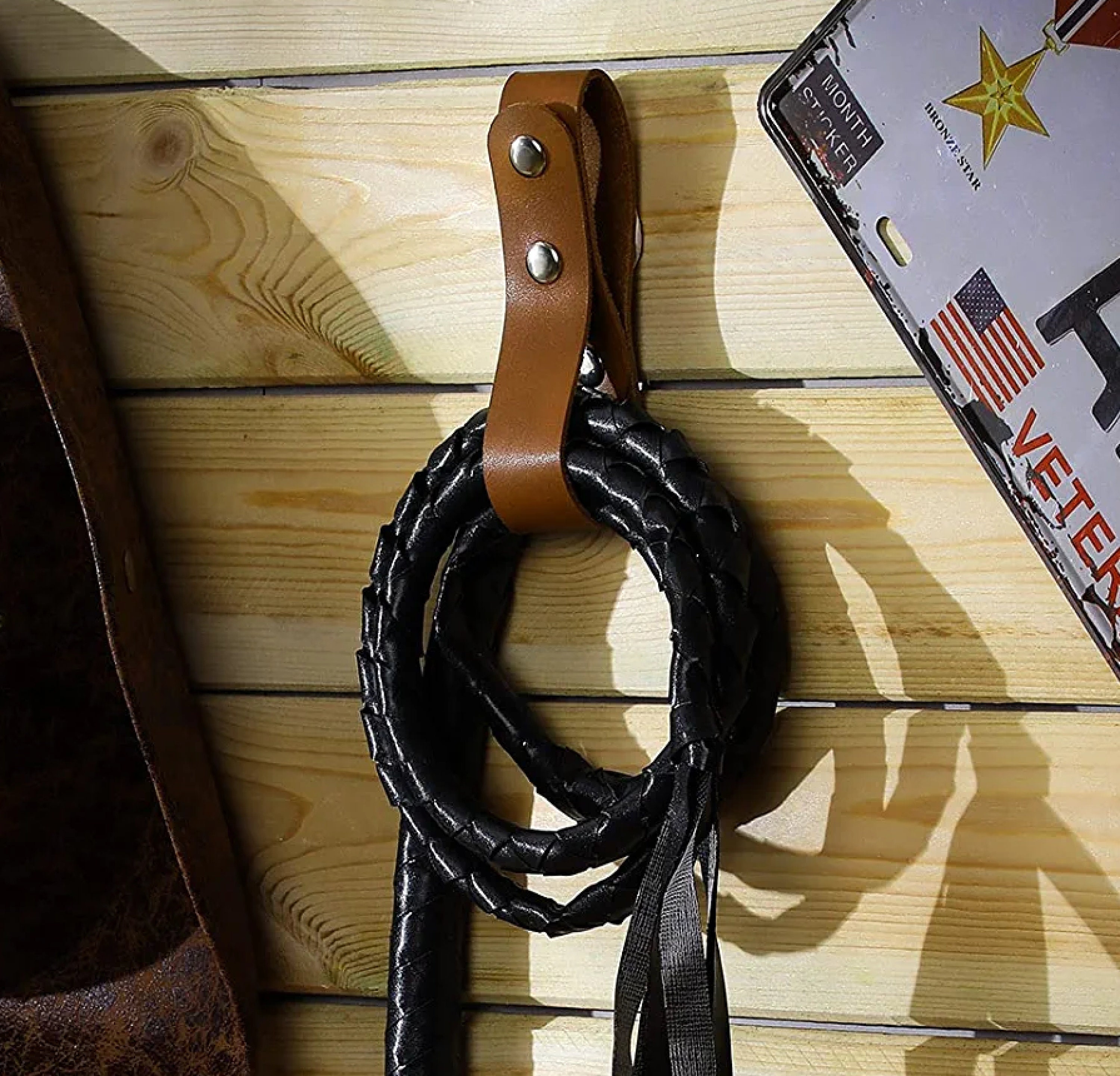 2 Pcs Leather Whip Holder Bullwhip Whip Holster Indiana Jones Leather ...