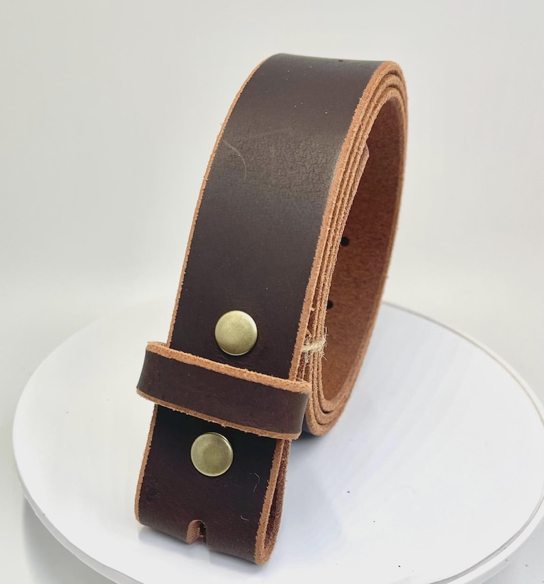 Buffalo Leather Belt 1.75" Width (44.5 Mm) NO BUCKLE Snap Belt Strap ...