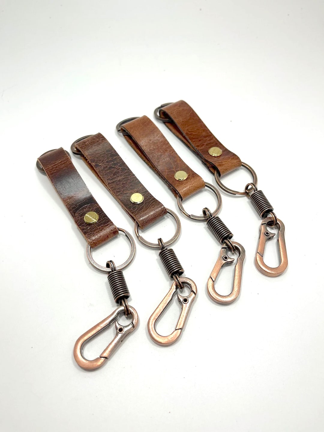 Personalized Vintage Leather Keychain, Leather Key Holder, Leather Key ...