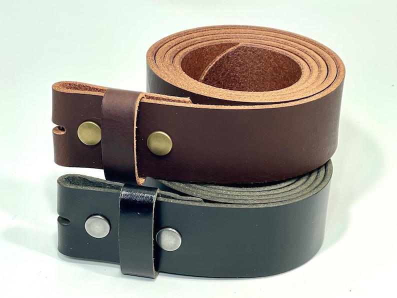 Leather Belt Without Buckle 1 1\2 (38mm) | Full Grain Leather Belt With ...
