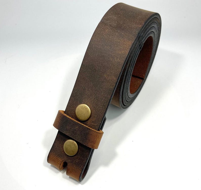 Buffalo Leather Belt 1.75" Width (44.5 Mm) NO BUCKLE Snap Belt Strap ...