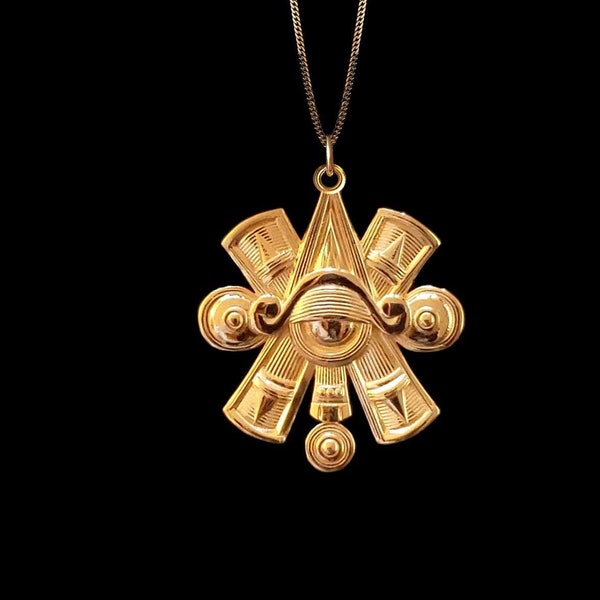 Gold Aztec Pendant - Etsy