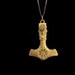 MINI Mjolnir, Thor Hammer Pendant in 14k Gold 29,5 Mm Gold Mjolnir ...