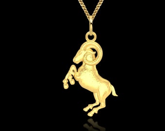 Gold Ram Necklace - Etsy