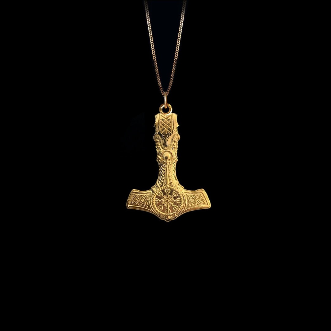 MINI Mjolnir, Thor Hammer Pendant in 14k Gold 29,5 Mm Gold Mjolnir ...