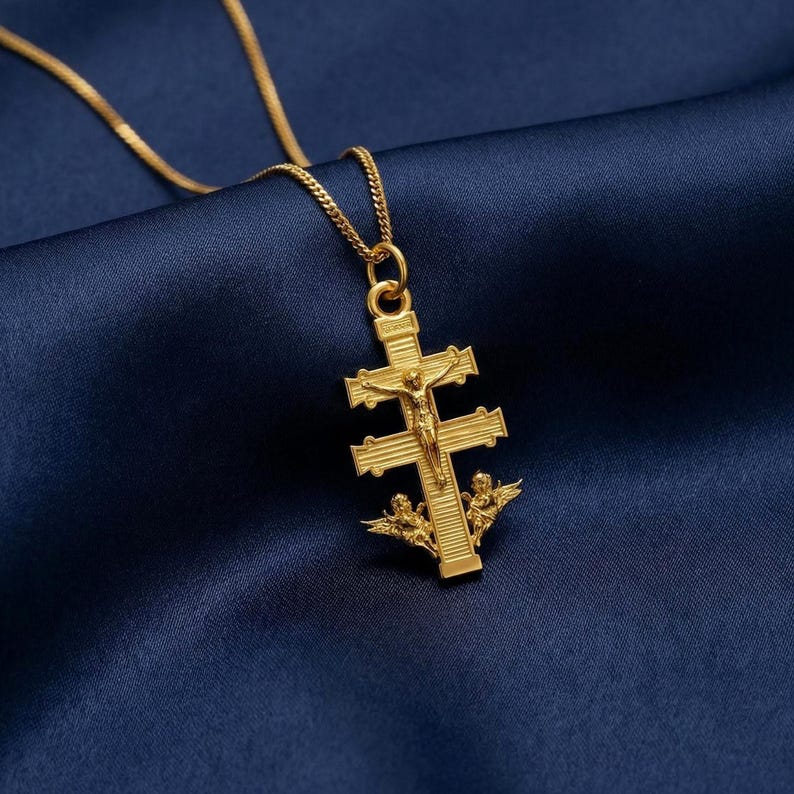 Gold Caravaca Cross Pendant - Symbol of Miracles and Protection | Made ...