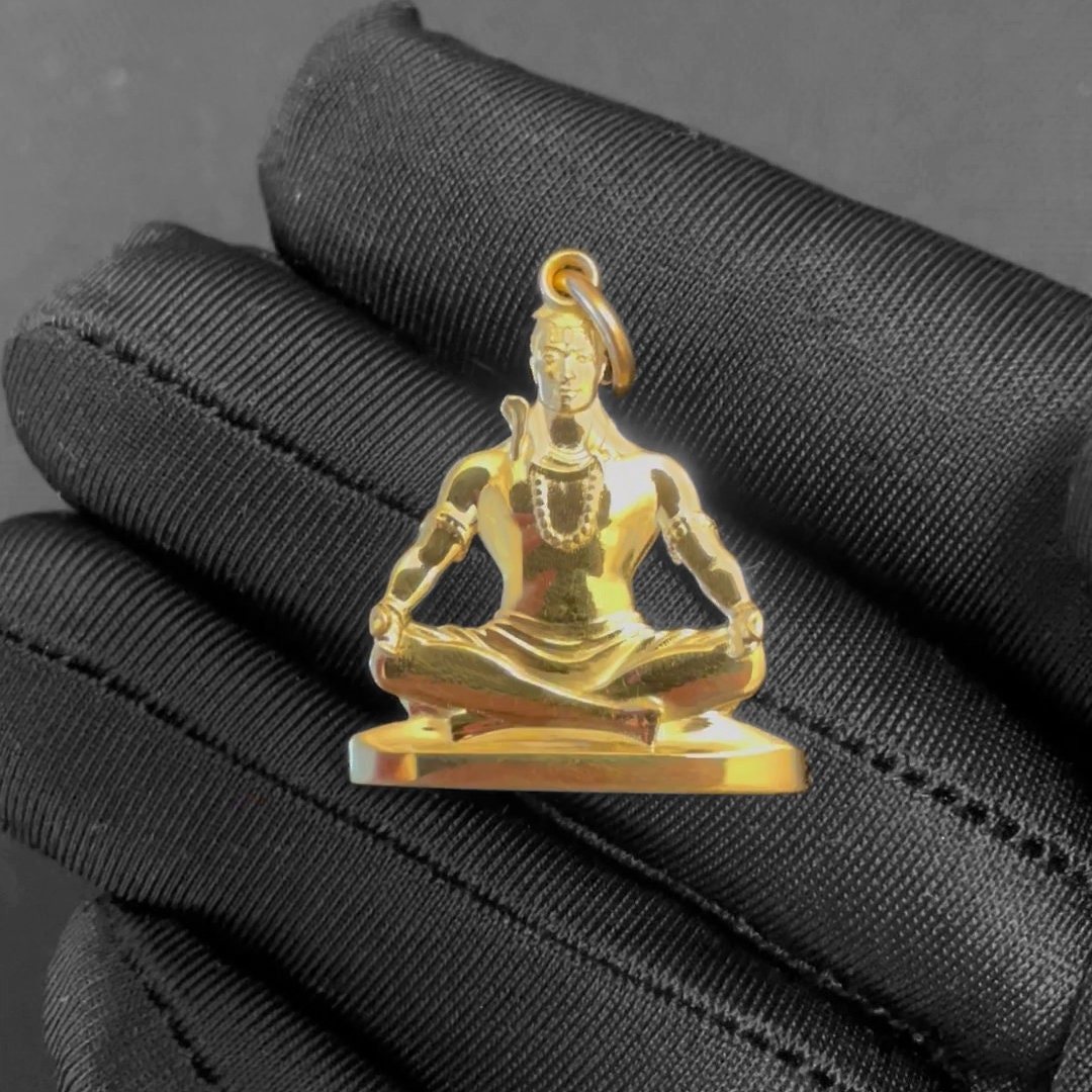 Gold Shiva Pendant 14k Solid Gold Shiva Necklace Om - Etsy