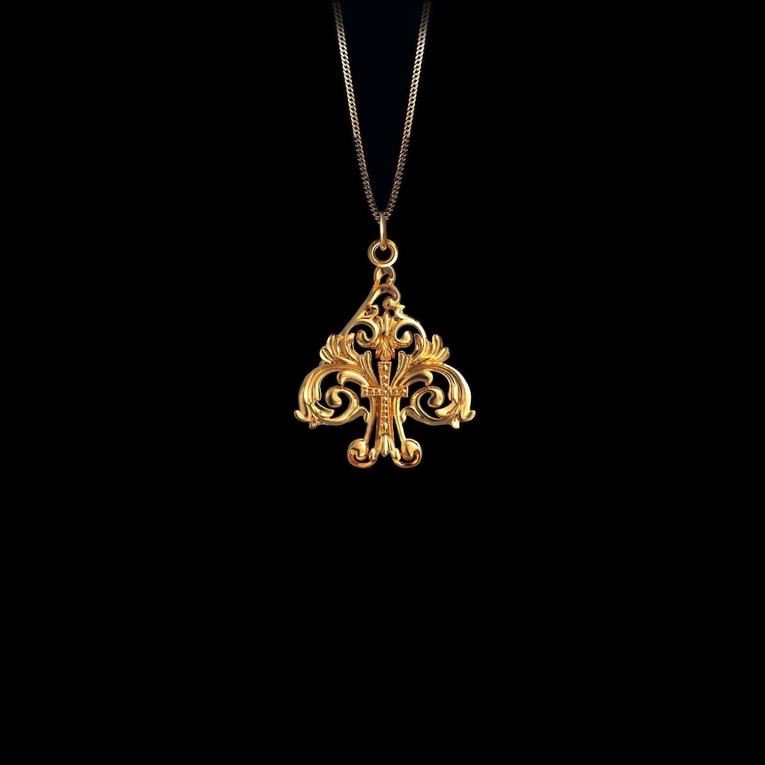 MINI Ace of Spades Pendant 2 in 14k Yellow Gold 24 Mm Card Jewelry, Ace ...