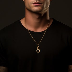 Gold Infinity Snake Pendant 14k Solid Gold Snake Necklace, Ouroboros ...