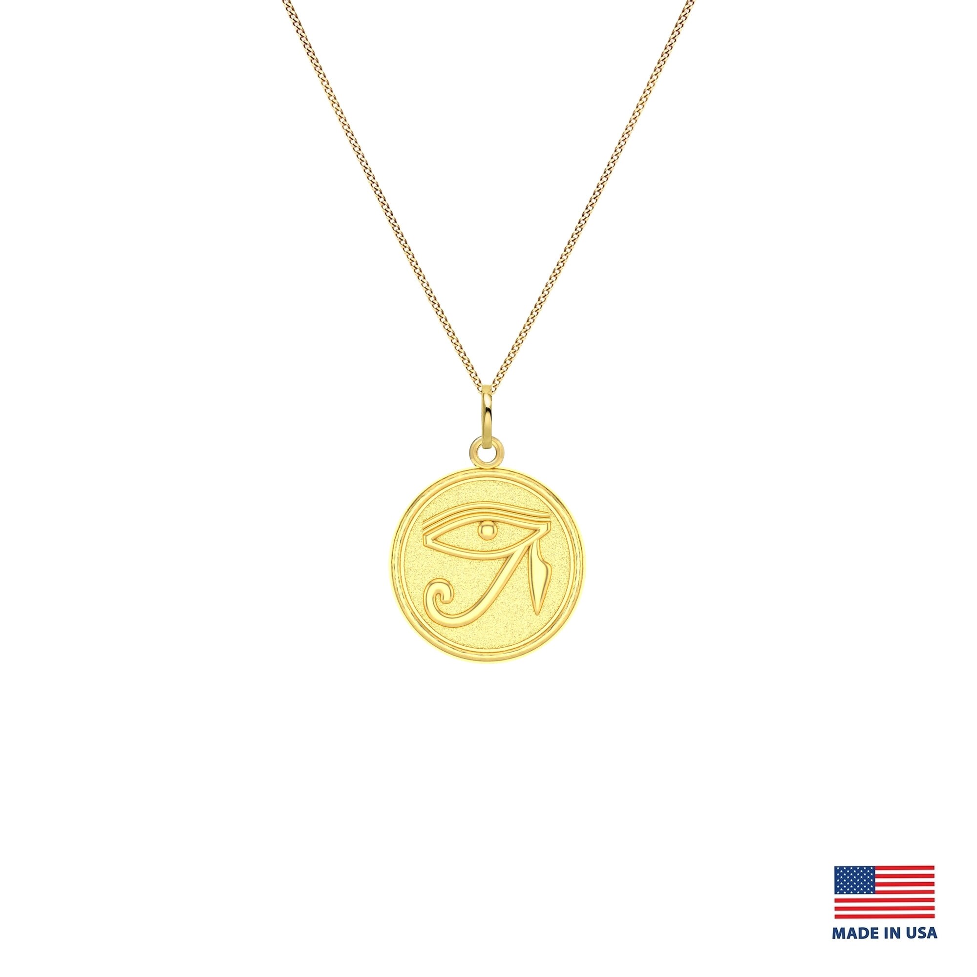 Gold Eye of Horus Pendant 14k Solid Gold Horus Pendant Eye - Etsy