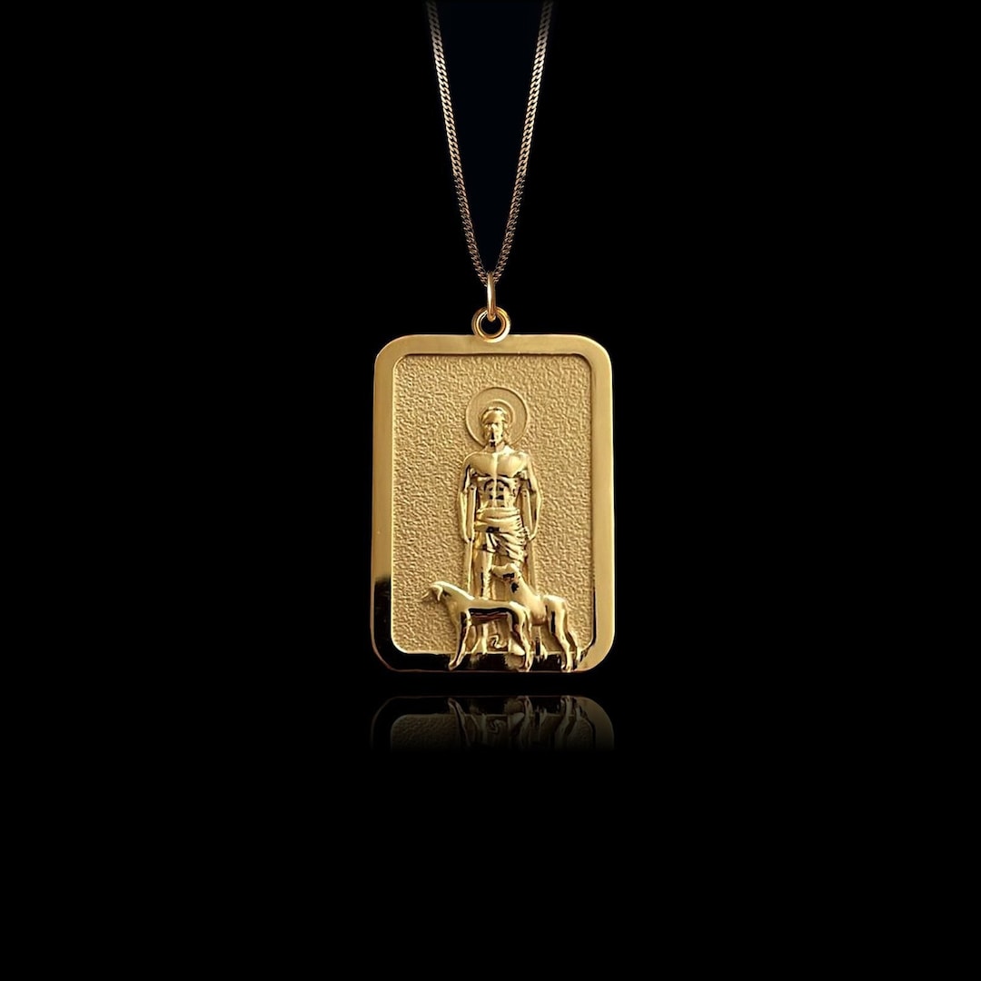 Saint Lazarus Pendant 3 14k Solid Gold San Lazarus Pendant, St Lazarus ...
