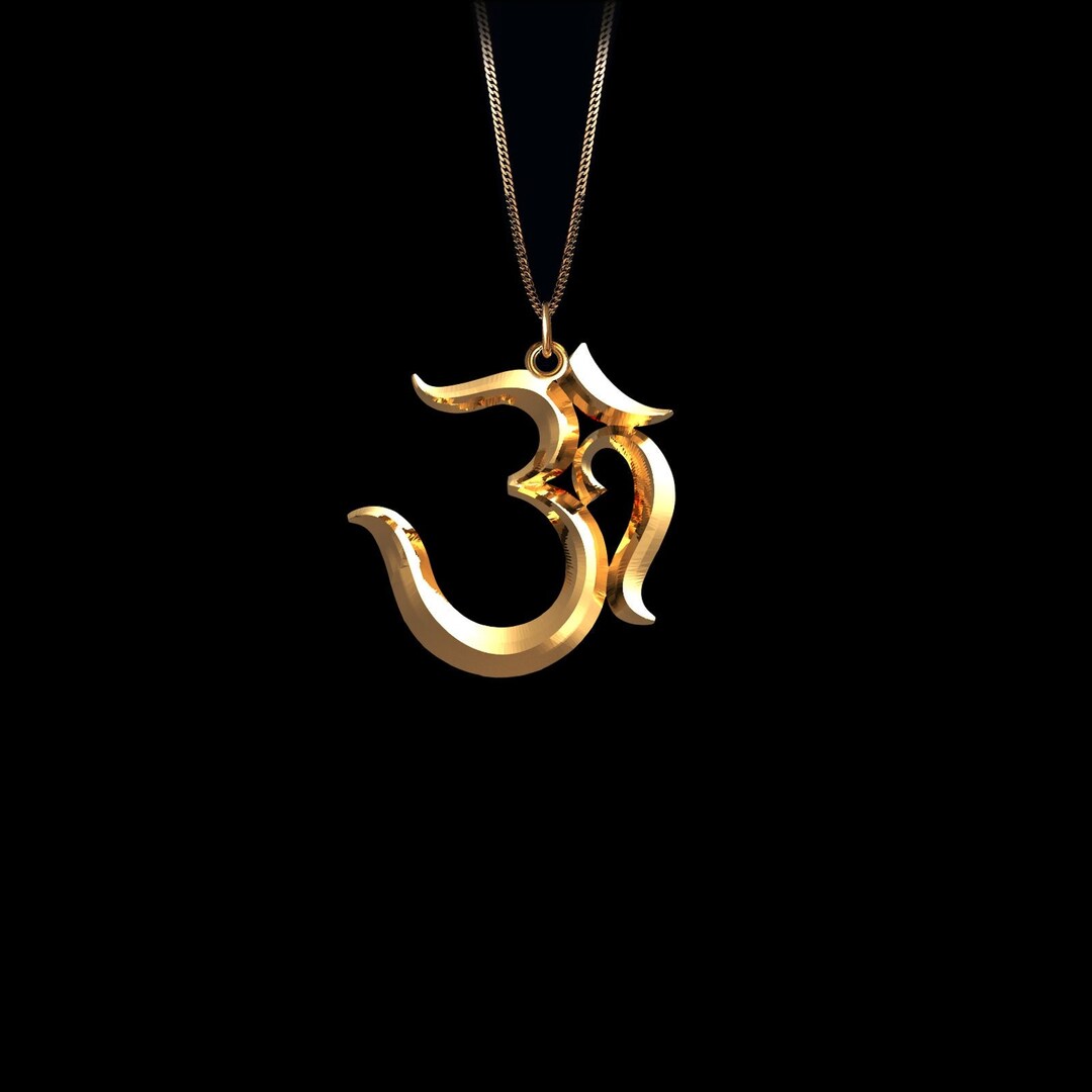 Gold Om Symbol Pendant 2 Made in USA - Etsy