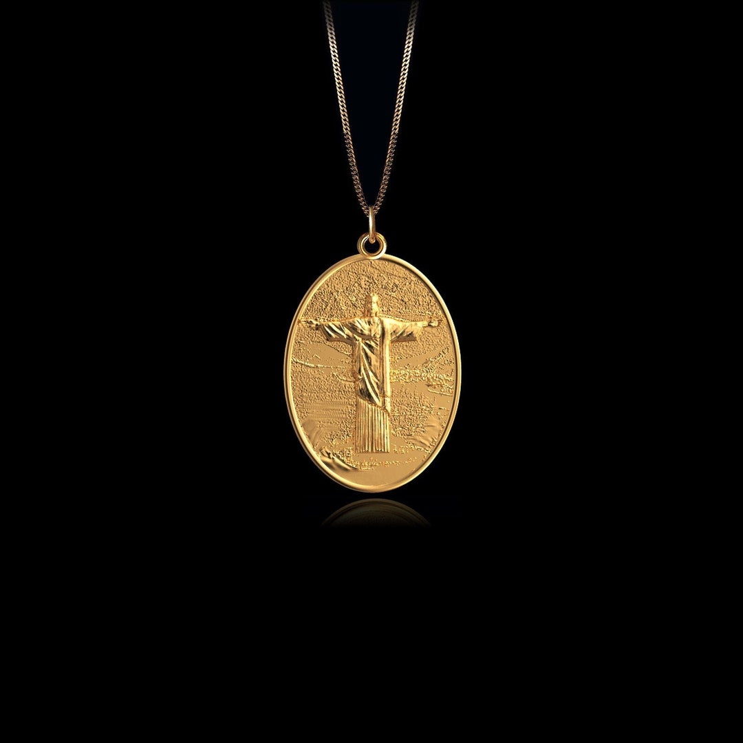 Gold Christ the Redeemer Medal - Made in USA - Etsy