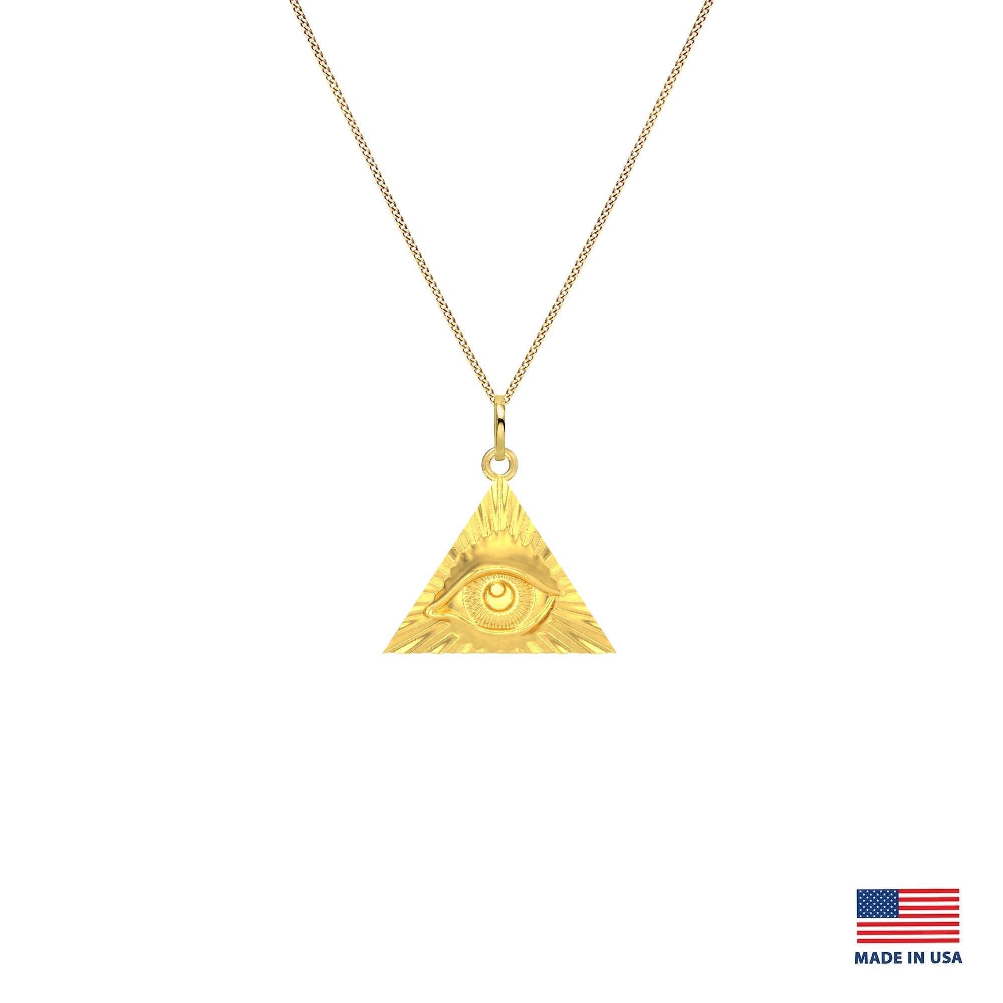 Gold Illuminati Pendant 14k Solid Gold Illuminati Necklace - Etsy UK