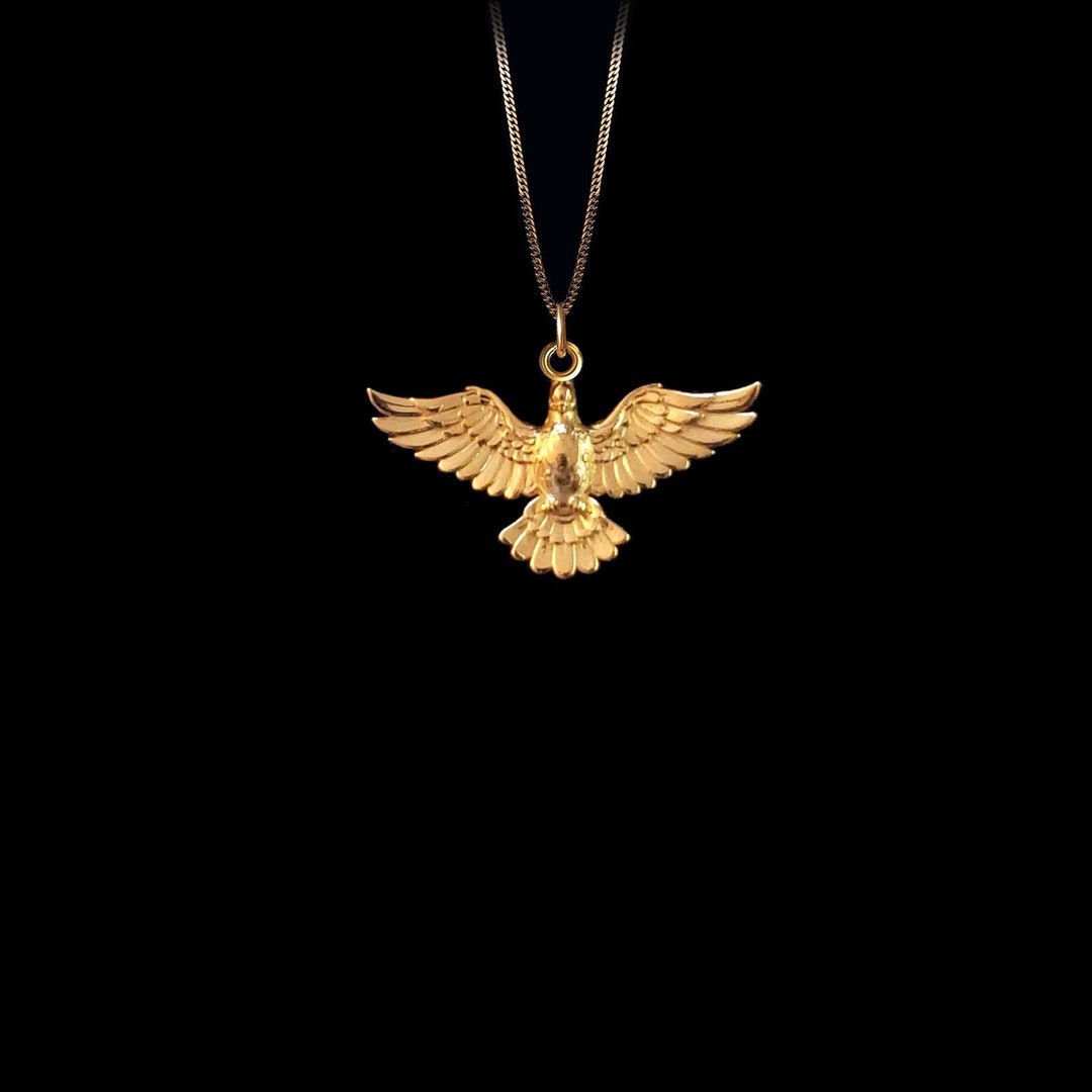 MINI Dove Pendant (17.5 Mm) - Solid Gold Dove Necklace, Peace Jewelry ...