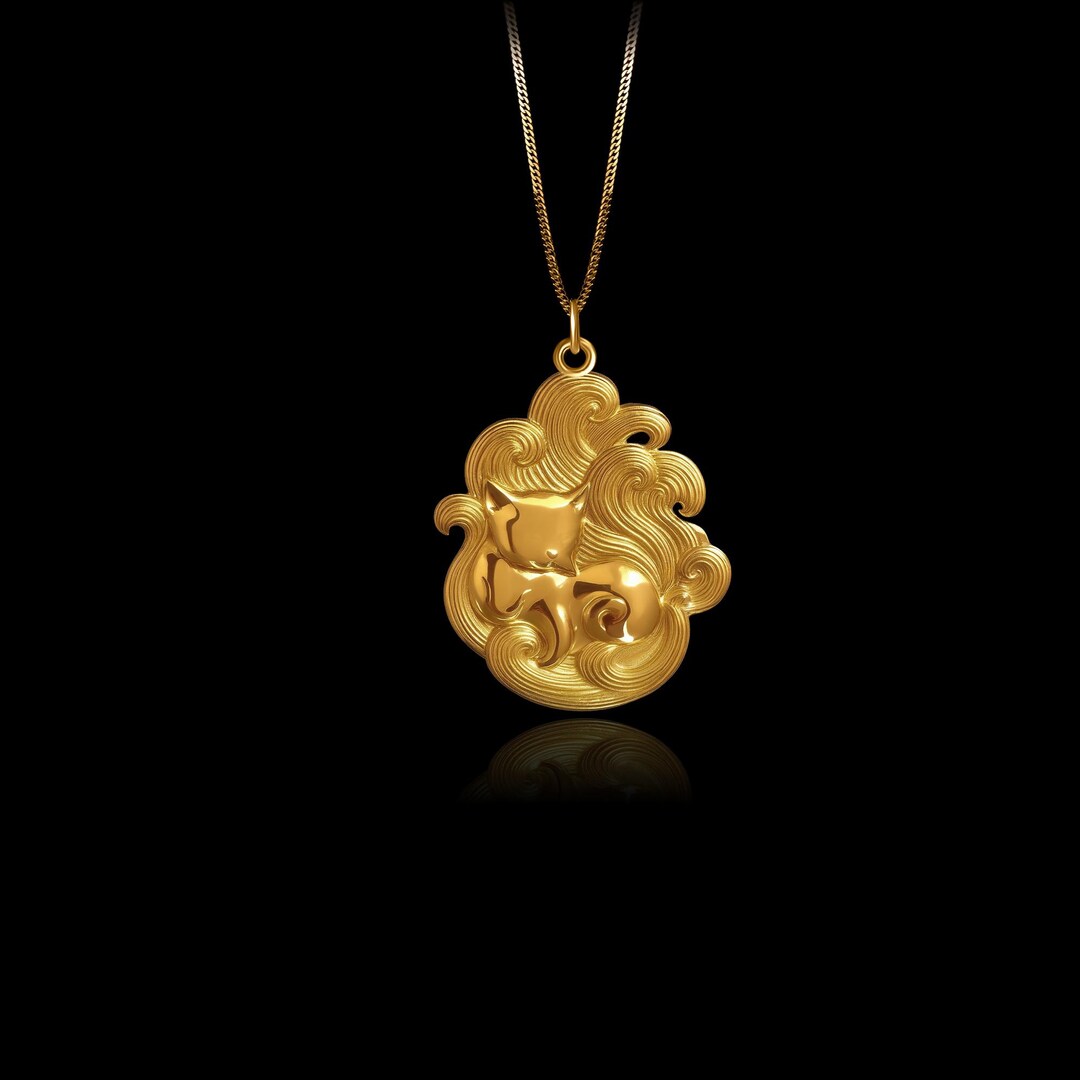 Gold Fox Pendant - Solid Gold Fox Necklace, Animal Jewelry, Symbol of ...