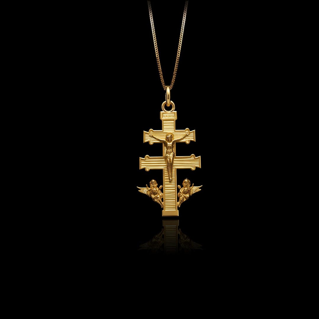 Gold Caravaca Cross Pendant - Symbol of Miracles and Protection | Made ...